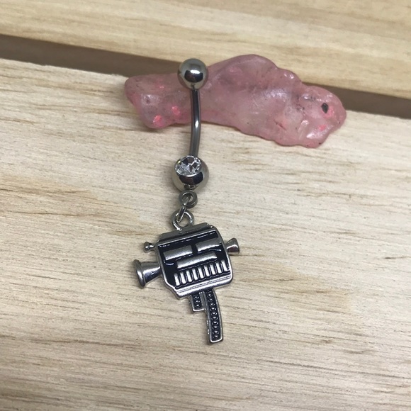Jewelry | Movie Camera Dangle Belly Button Ring 14 Gauge | Poshmark